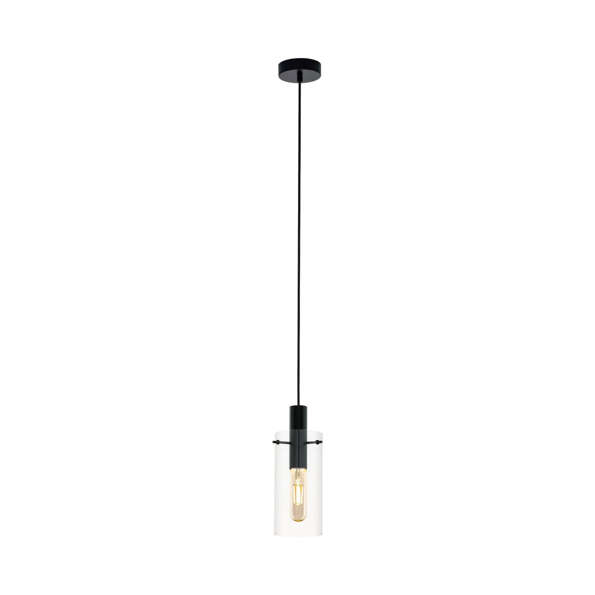 Eglo Lighting MONTEFINO pendant light black steel and clear glass