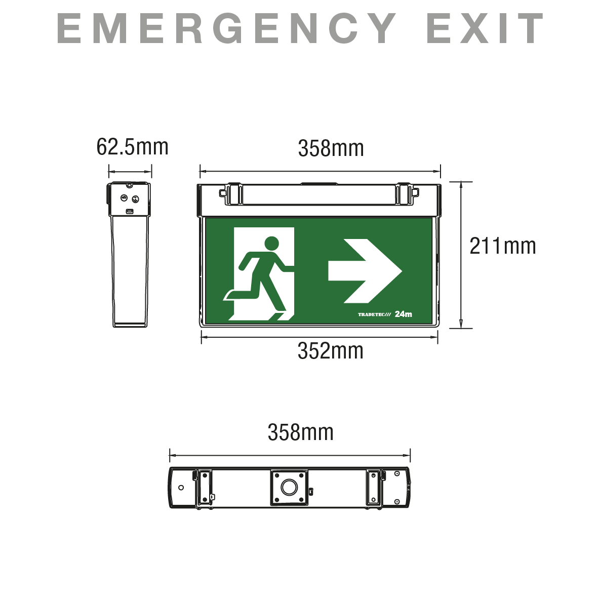 Martec Emergency Exit Ceiling Mount or Recessed – ZY Lighting